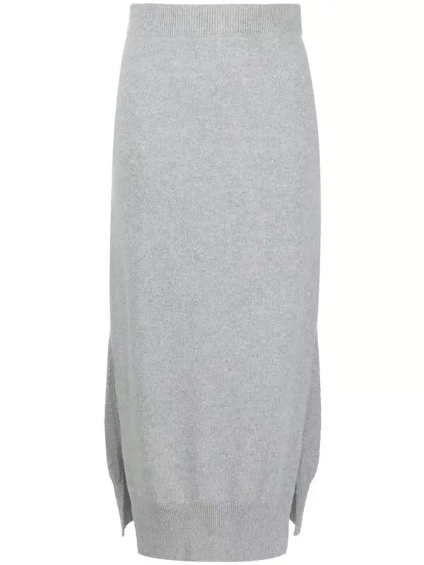 BARRIE High-waisted Knit Midi Skirt - Grey