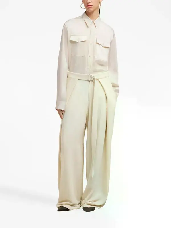 AMI Paris Layered Wide-leg Trousers