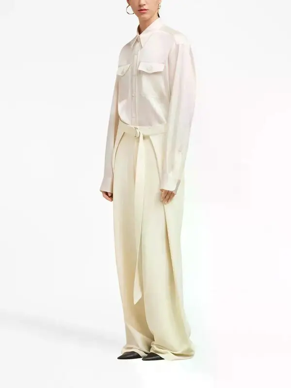 AMI Paris Layered Wide-leg Trousers