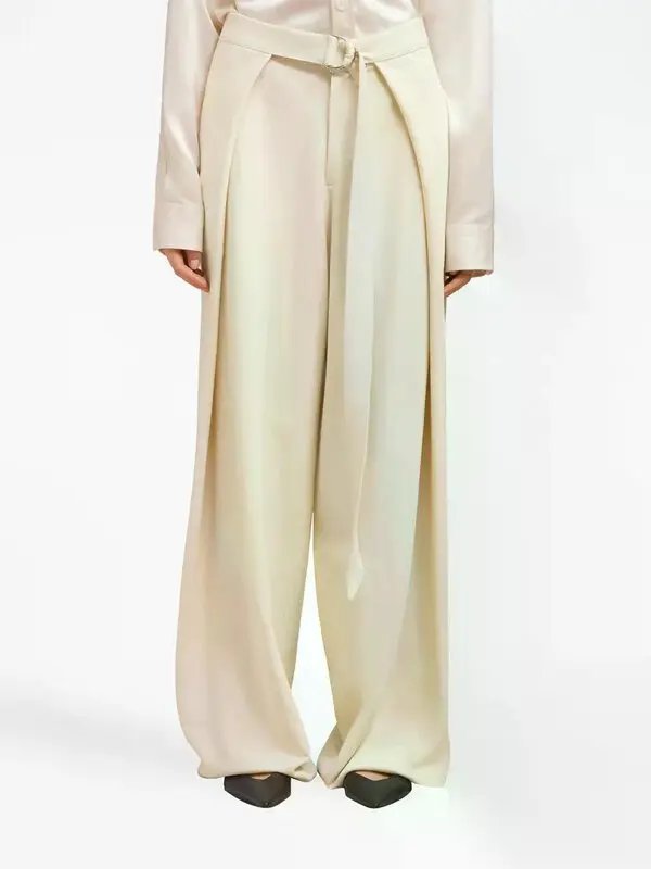 AMI Paris Layered Wide-leg Trousers