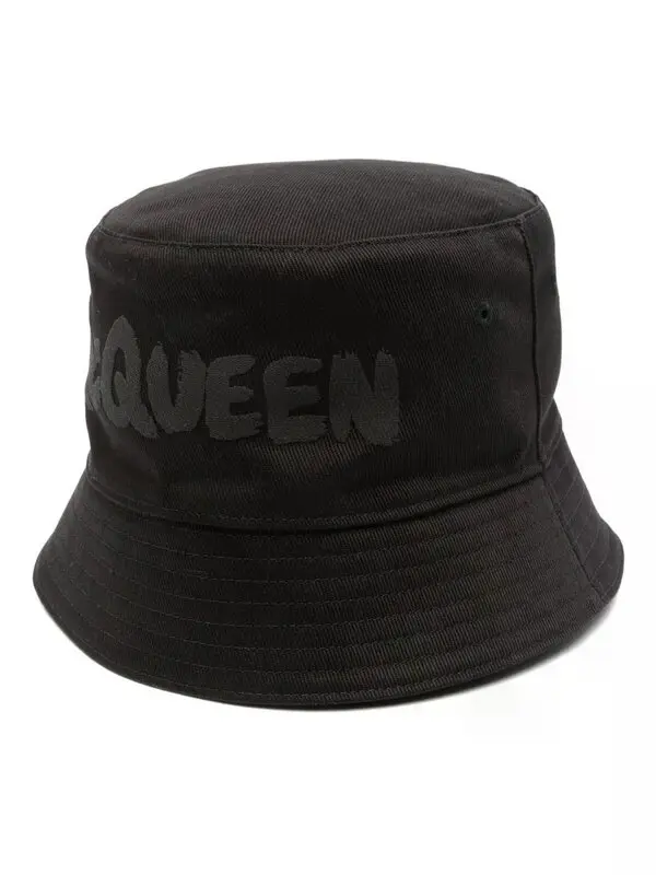 Alexander McQueen Graffiti Bucket Hat - Black