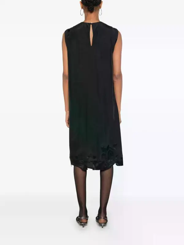 Prada Floral-appliqué Silk Midi Dress