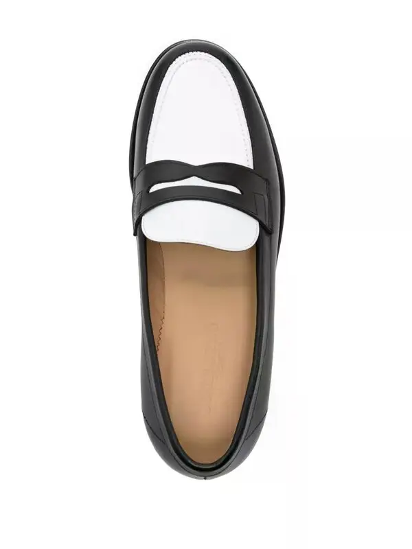 SCAROSSO Two-tone Leather Loafers