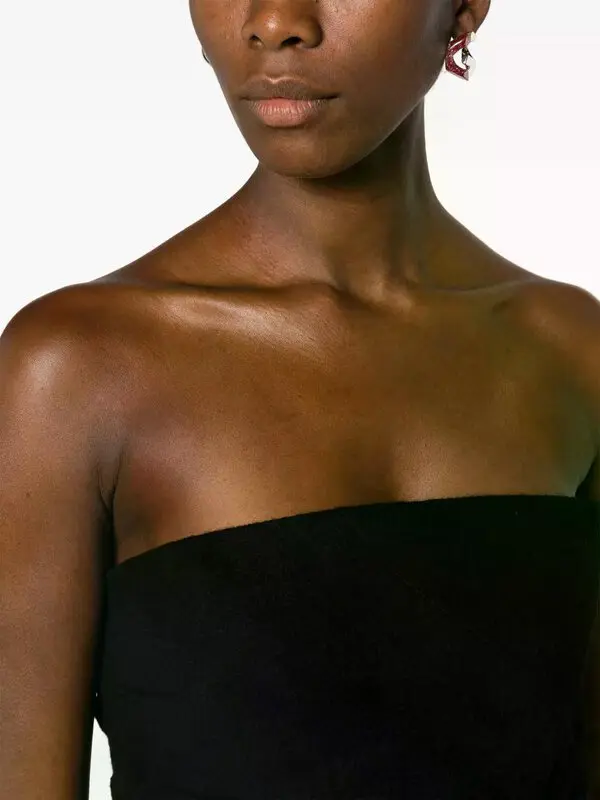 Rick Owens Strapless Asymmetric Virgin Wool Top
