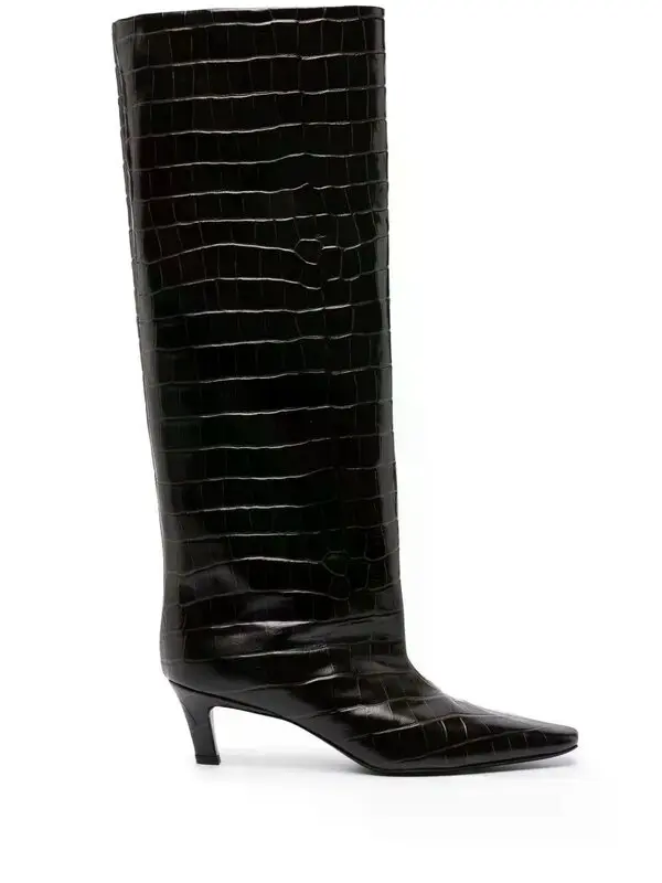 TOTEME Crocodile-embossed Knee-high Boots
