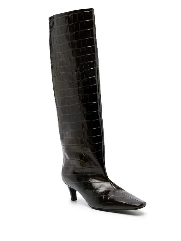 TOTEME Crocodile-embossed Knee-high Boots
