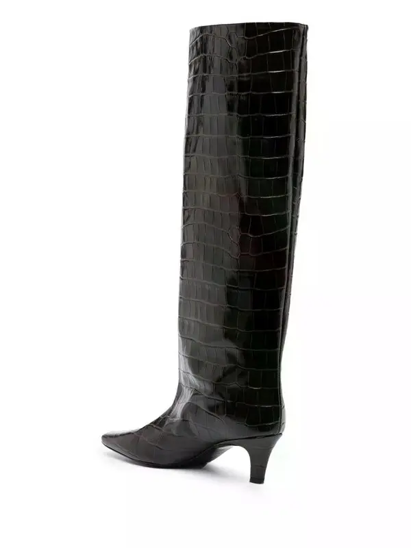 TOTEME Crocodile-embossed Knee-high Boots