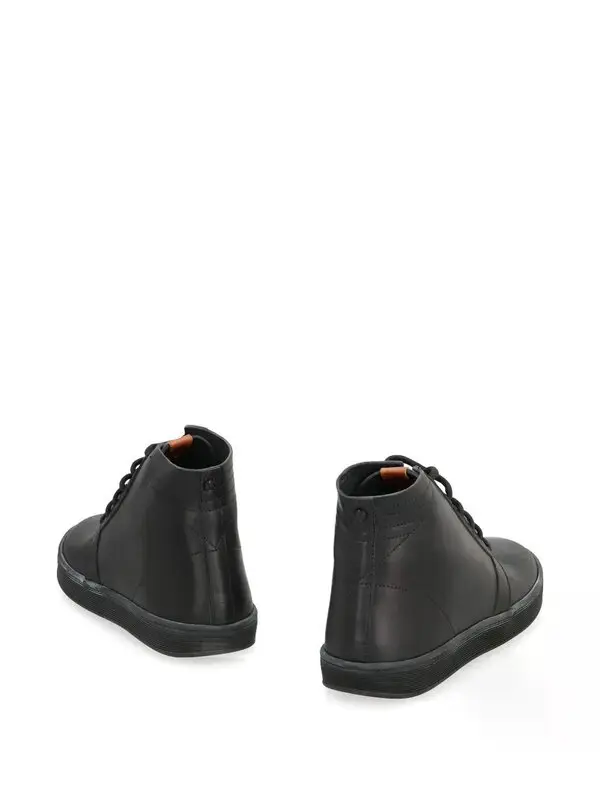 VOLTA Leather Lace-up Desert Boots - Black