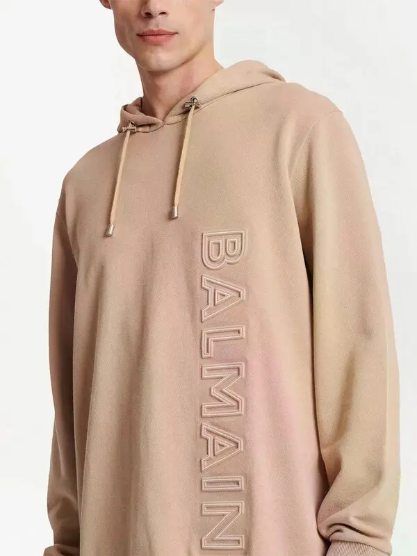 Balmain Logo-embossed Cotton Hoodie