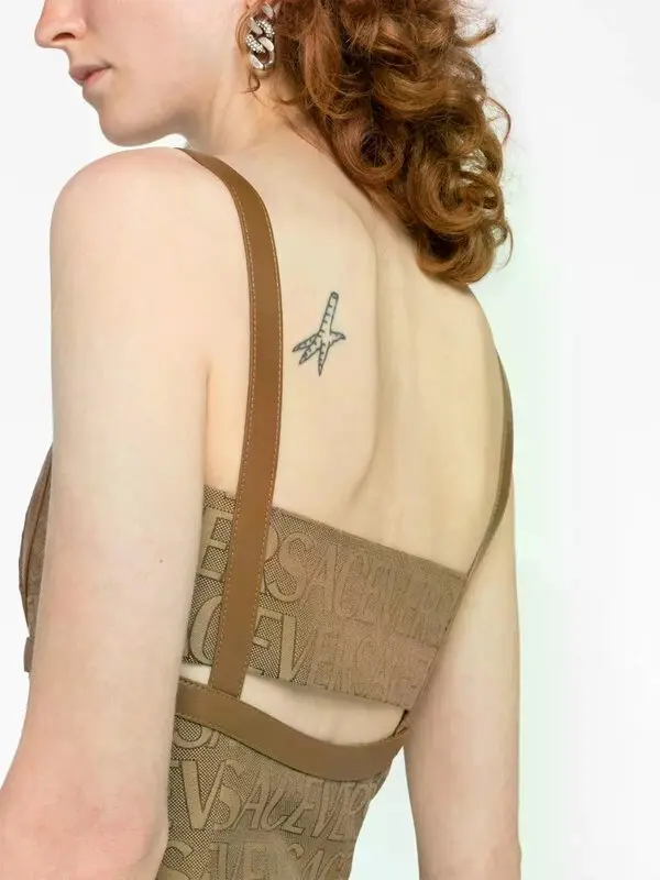 Versace Allover Cut-out Jacquard Mini Dress - Neutrals