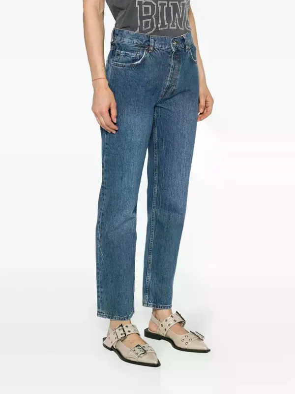 ANINE BING Logo-patch Boyfriend Jeans In Marine