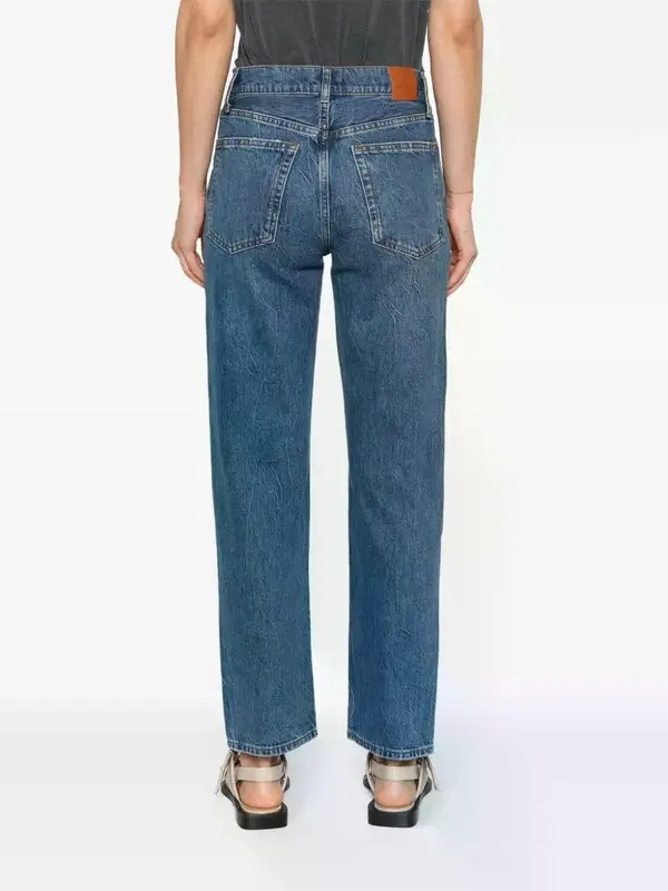 ANINE BING Logo-patch Boyfriend Jeans In Marine
