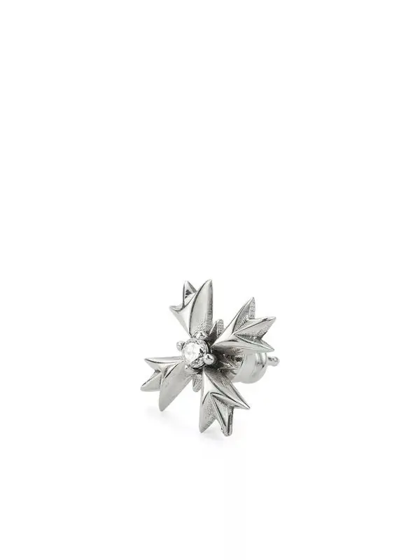 Emanuele Bicocchi Crest Crystal Embellished Earring - Silver