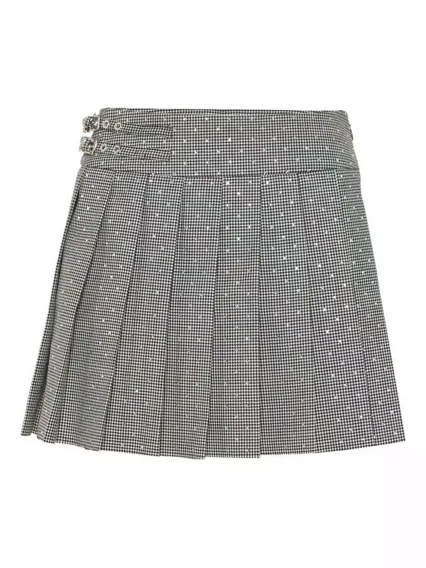 Philipp Plein Pleated Mini Skirt With Buckled Detail