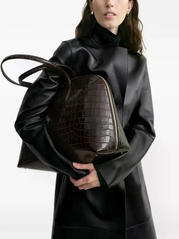 TOTEME Crocodile-embossed Tote Bag - Brown