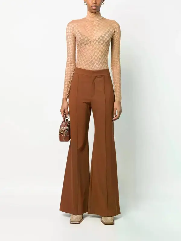 FORTE_FORTE Lace Detail High Neck Top - Neutrals