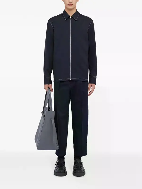 JIL SANDER Tapered Cropped Cotton Trousers