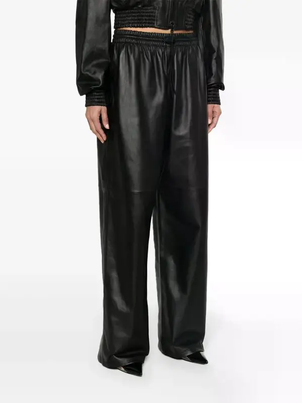 Wardrobe.NYC High-waist Wide-leg Leather Trousers - Black