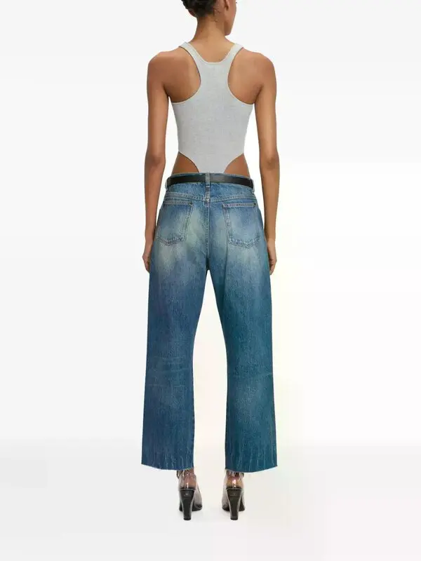 Victoria Beckham Ribbed High Neck Bodysuit - Grey