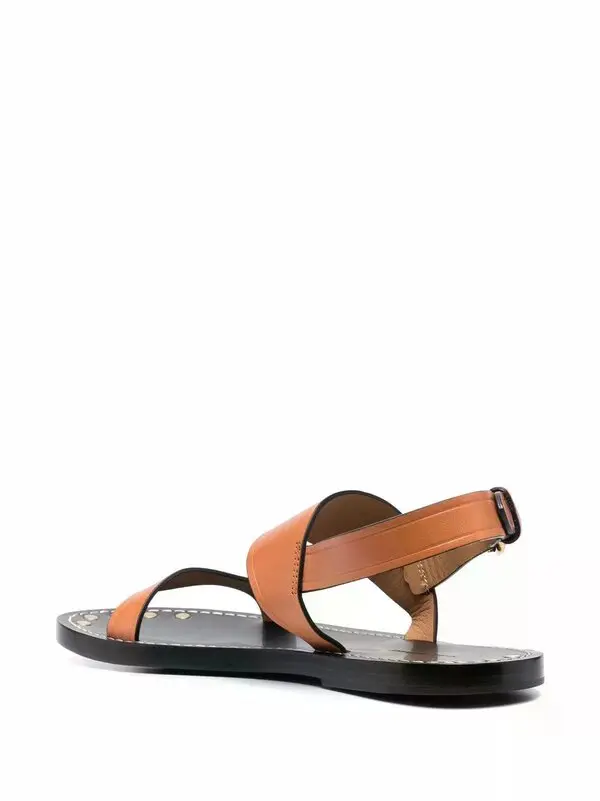Isabel Marant Étoile Stud Detail Leather Sandals - Brown