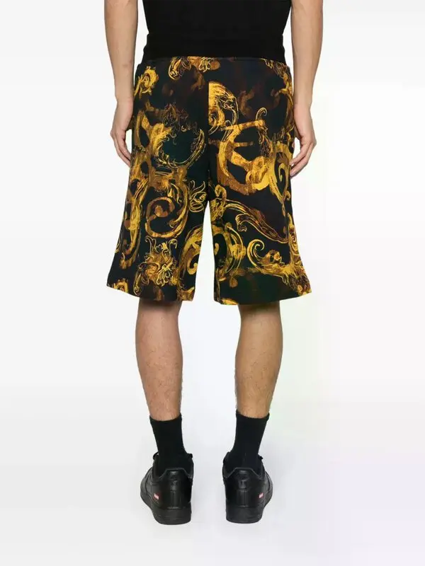 Versace Barocco Print Cotton Track Shorts