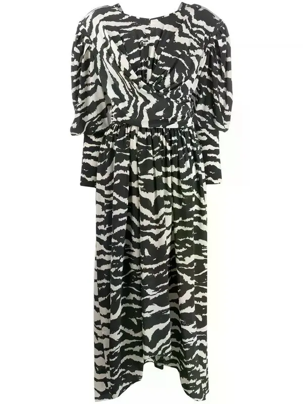 Isabel Marant Étoile Filao Zebra-print Twisted-waist Dress