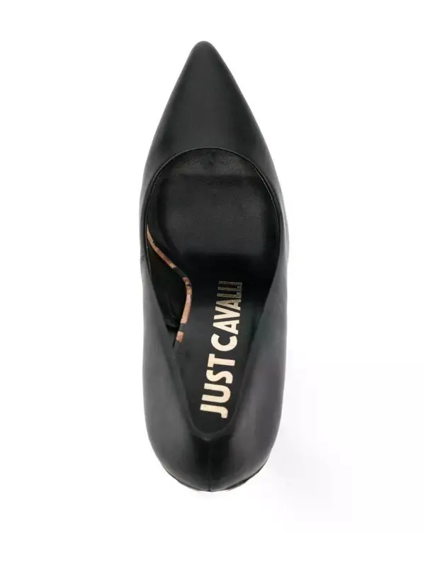 Just Cavalli Embossed Logo Leather Pumps