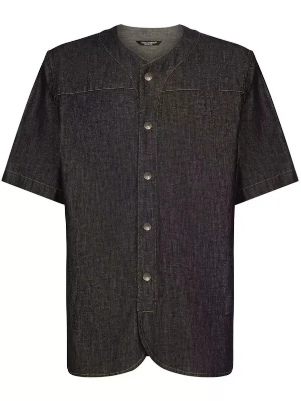 Dolce & Gabbana Logo-embroidered Denim Shirt