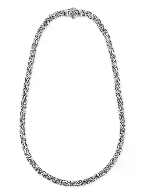 Emanuele Bicocchi Diamond-cut Flat Braided Necklace - Silver
