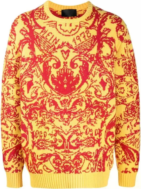 Philipp Plein Skull Intarsia Knit Jumper - Yellow