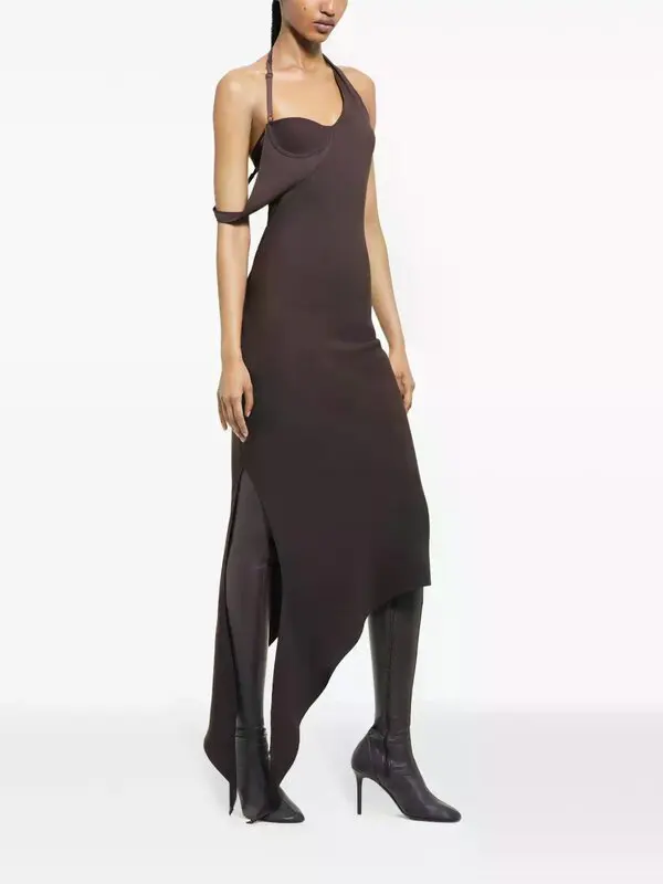 COURREGES Asymmetric Neckline Bustier Dress