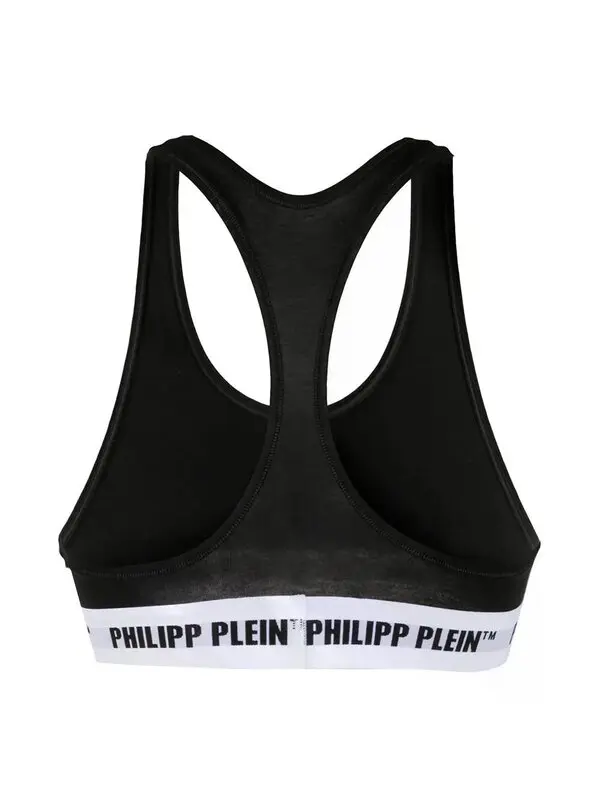 Philipp Plein Logo Band Sports Bra - Black