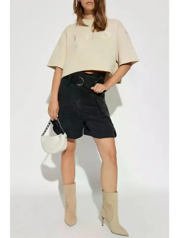 IRO PARIS Linda" Cropped Logo Print T-shirt