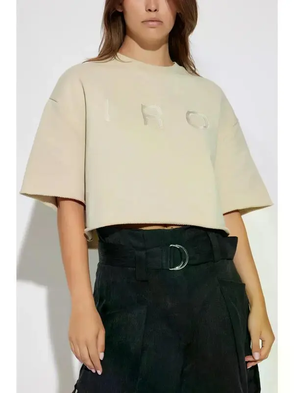 IRO PARIS Linda" Cropped Logo Print T-shirt