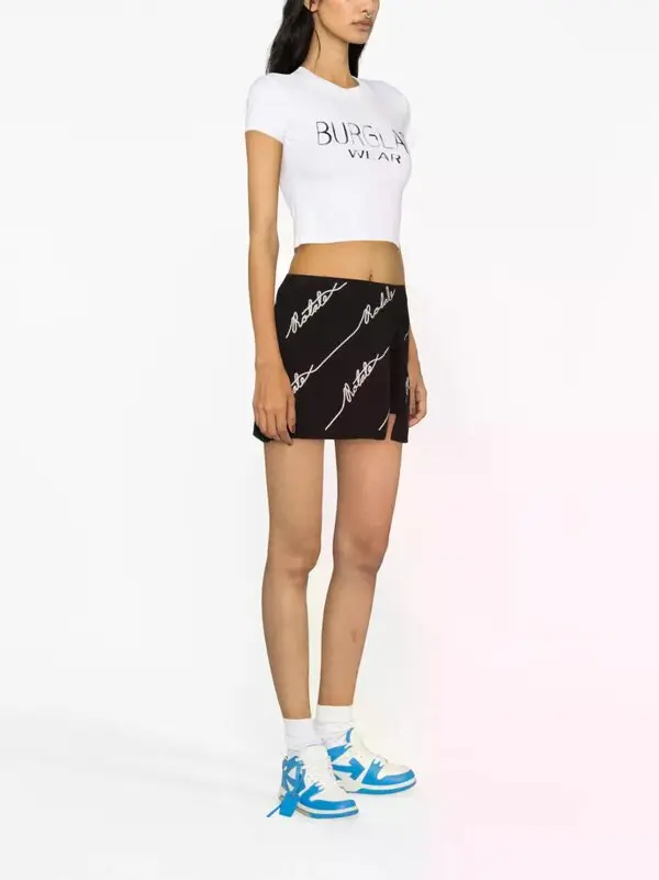 ROTATE BY BIRGER CHRISTENSEN Knitted Miniskirt With Logo And Sequins