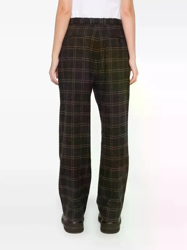 R13 Coffee Plaid Check Flannel Straight-leg Trousers