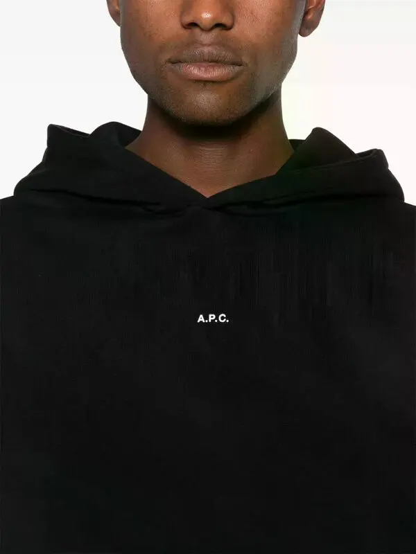 A.p.c. Logo Print Hoodie - Black