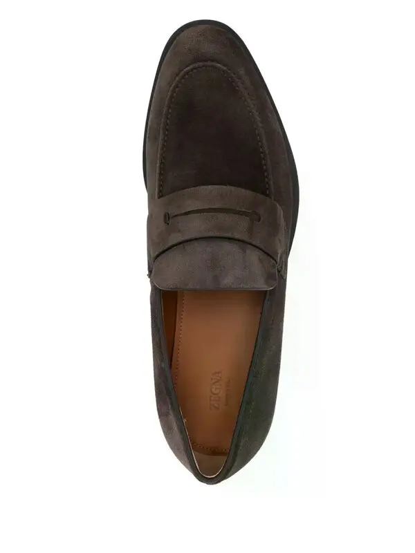 Zegna Suede Penny Slot Loafers