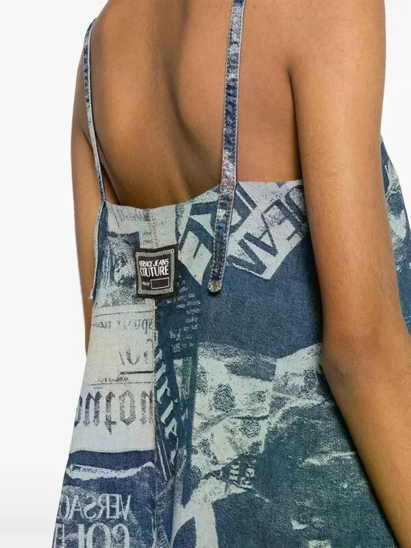 Versace Magazine Denim Minidress