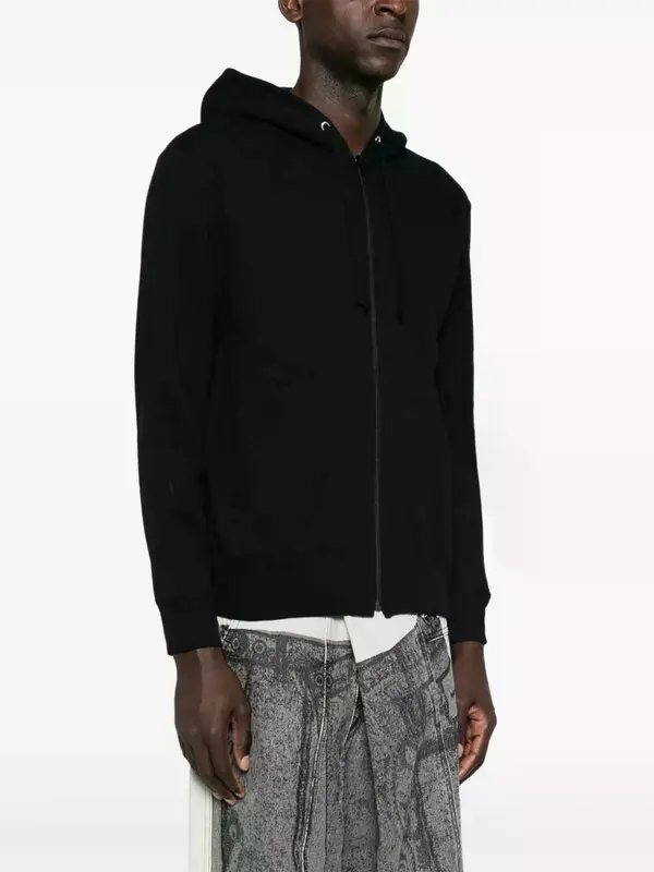 Play Comme Des Garcon Zip-up Hoodie With Heart Patch - Black