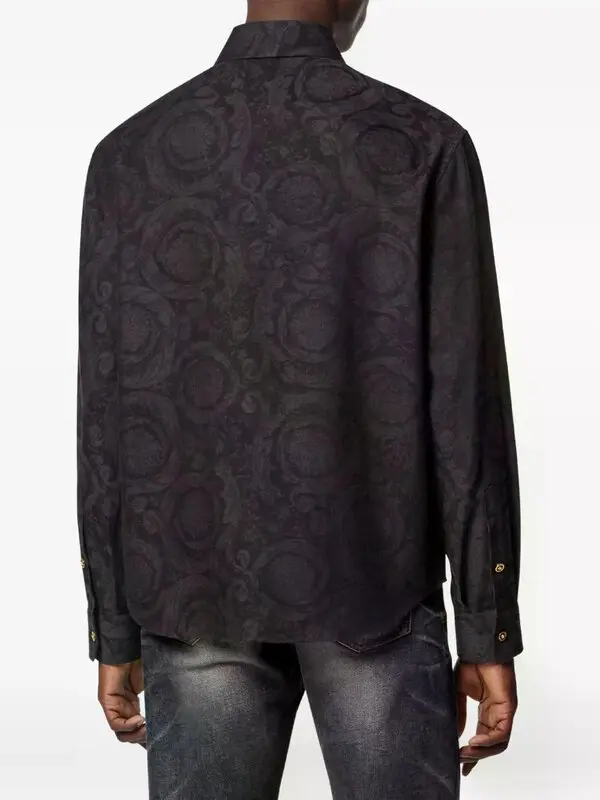 Versace Barocco Jacquard Chambray Shirt