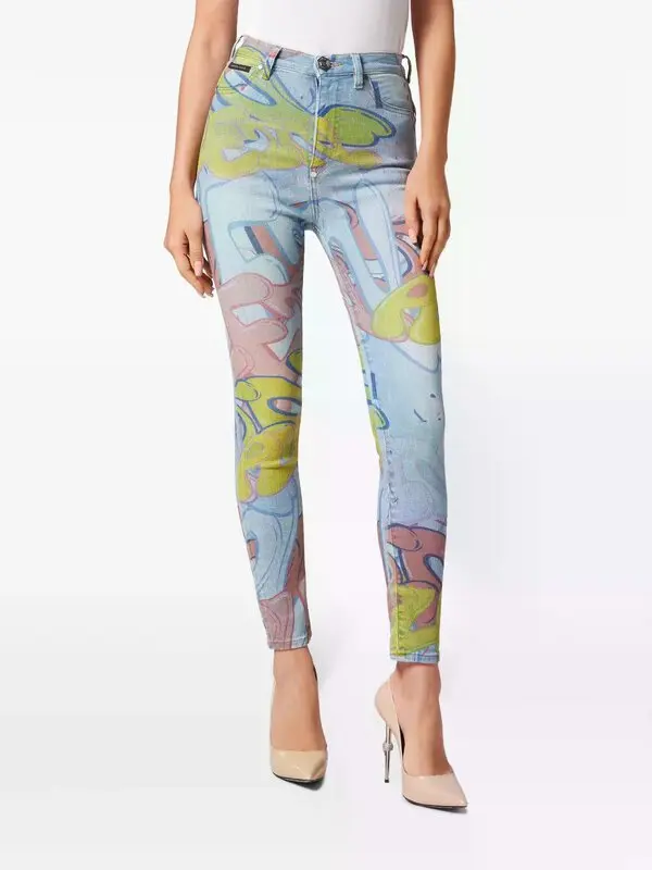 Philipp Plein Graffiti-print Skinny Jeans