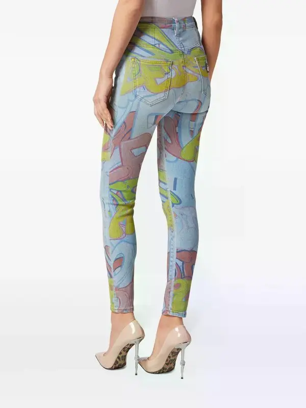 Philipp Plein Graffiti-print Skinny Jeans