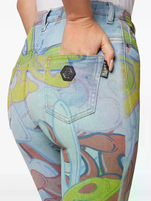 Philipp Plein Graffiti-print Skinny Jeans