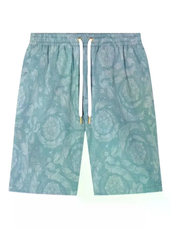 Versace Barocco Print Knee-length Shorts - Blue