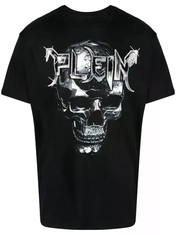 Philipp Plein Logo-patch Round-neck T-shirt - Black