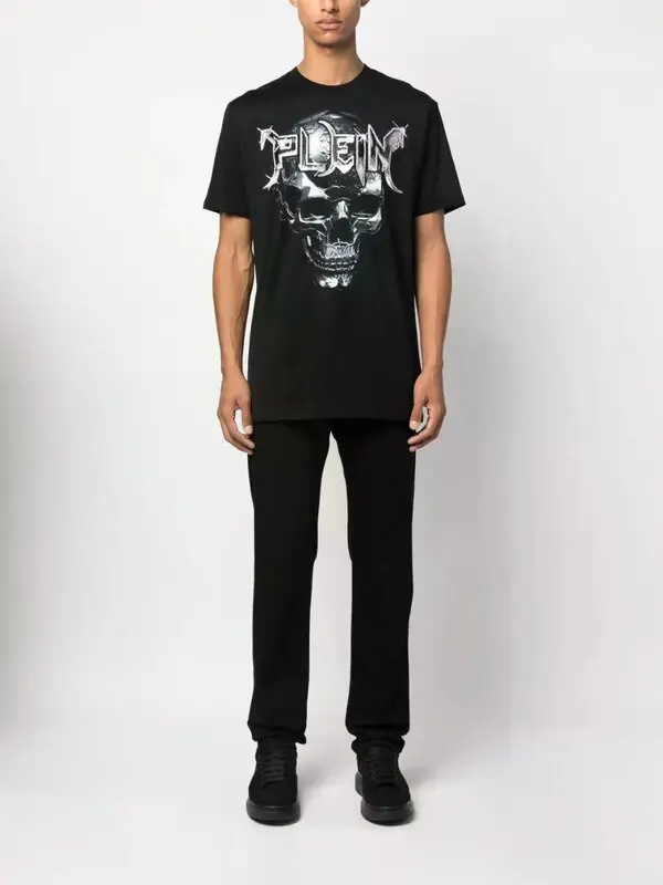 Philipp Plein Logo-patch Round-neck T-shirt - Black