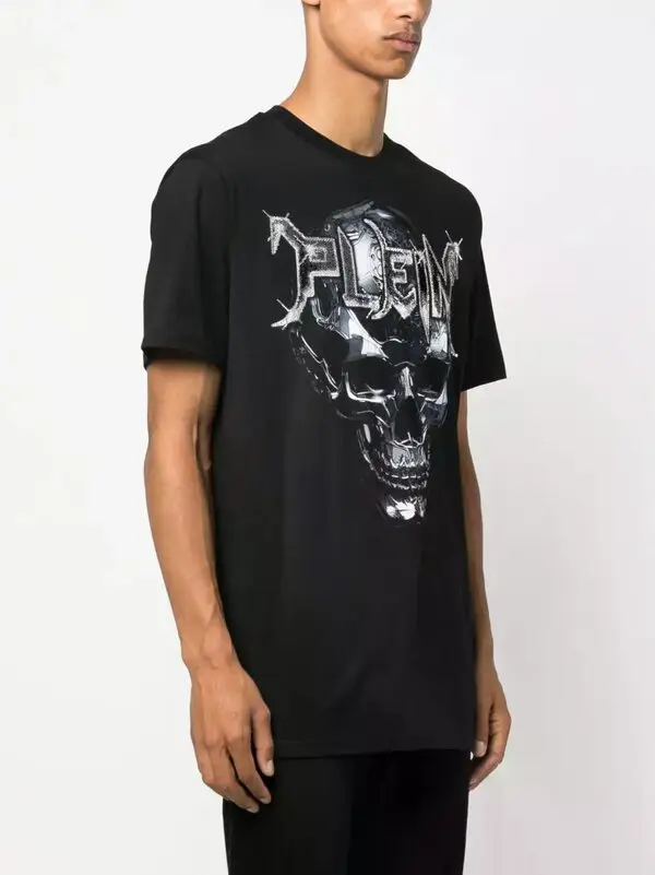 Philipp Plein Logo-patch Round-neck T-shirt - Black