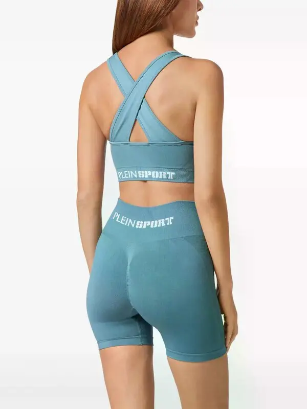 PLEIN SPORT Seamless Wide-straps Sports Bra - Blue
