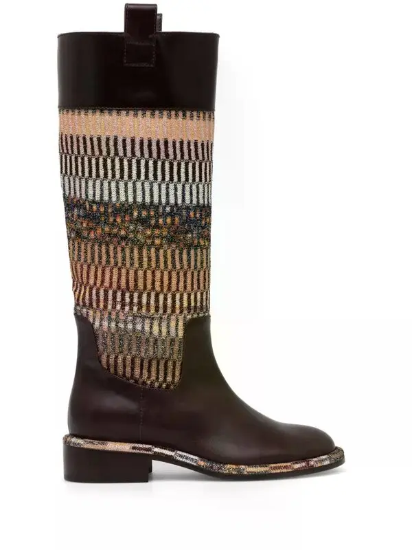 Missoni Panelled Knee-high Boots - Brown